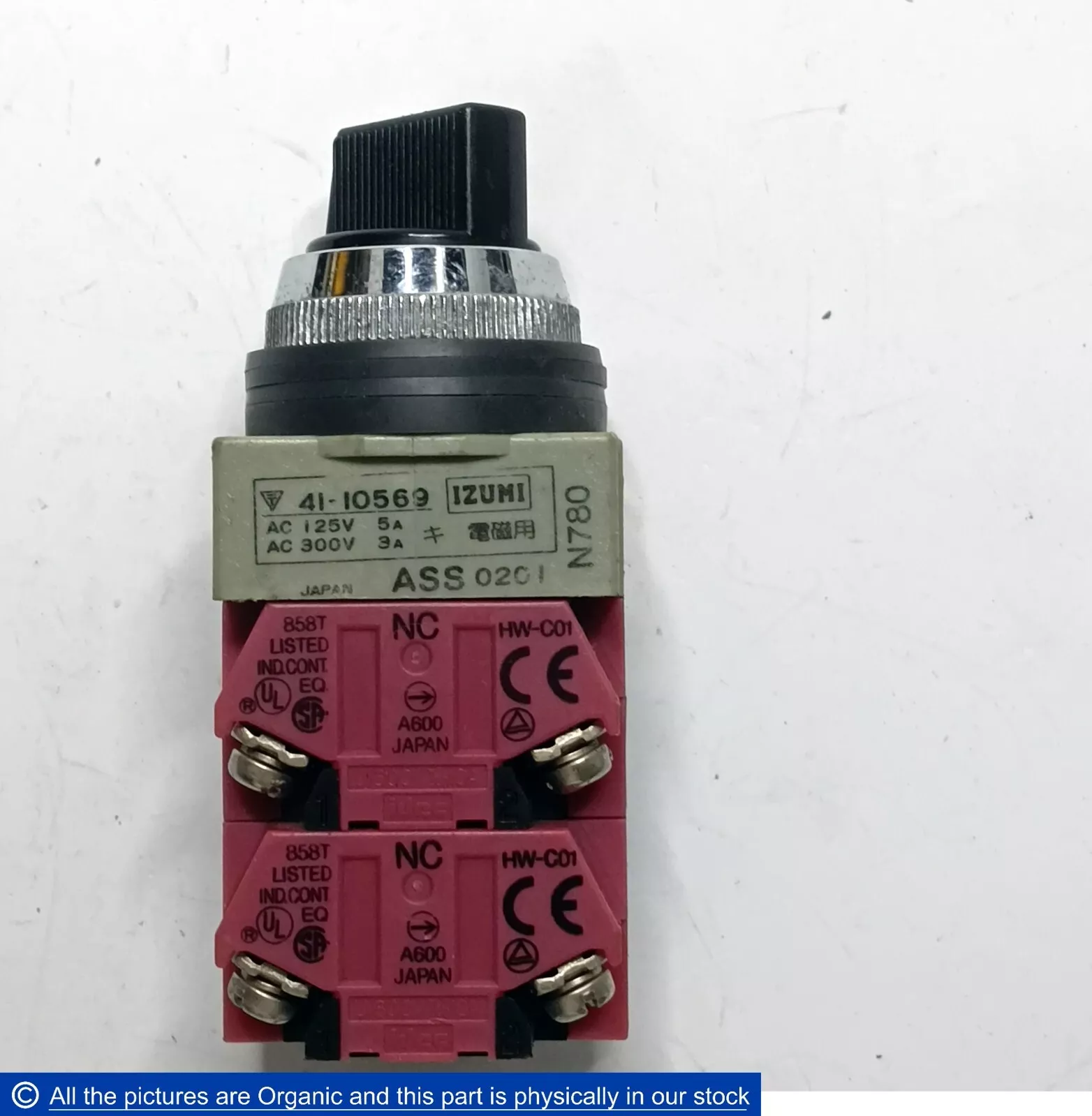 Idec 41-10569 Selector Switch ASS 0201 With HW-C10 & HW-C01 Contact Block A600 - Industrial SOL ...