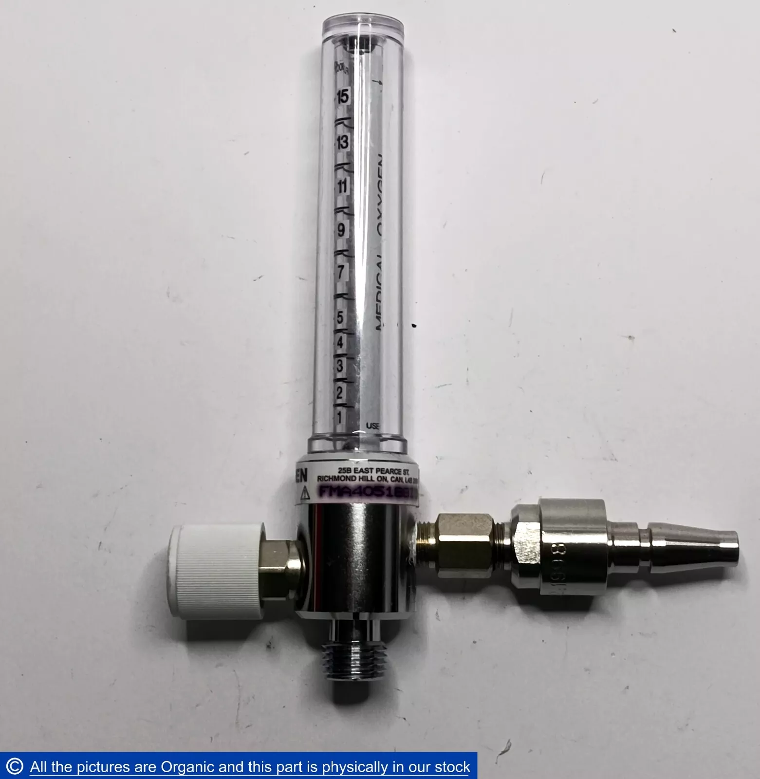 Amvex 15 Liter Thorpe Style Oxygen Flowmeter FMA4O5188I0 414 kPa BS ...