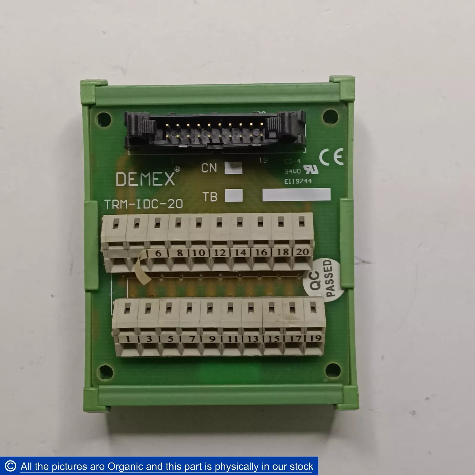Demex TRM-IDC-20 Terminal block Module 20 Pole Din Rail Mount TRMIDC20
