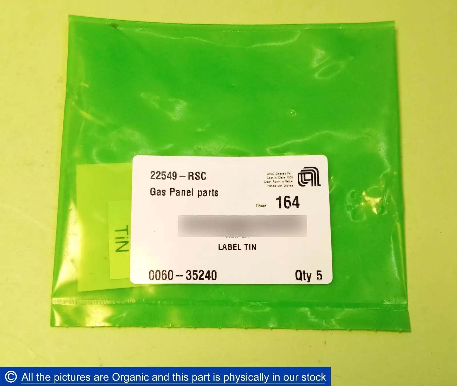Applied Materials 0060-35240 LABEL TIN Gas Panel Parts AMAT Clean Room ...