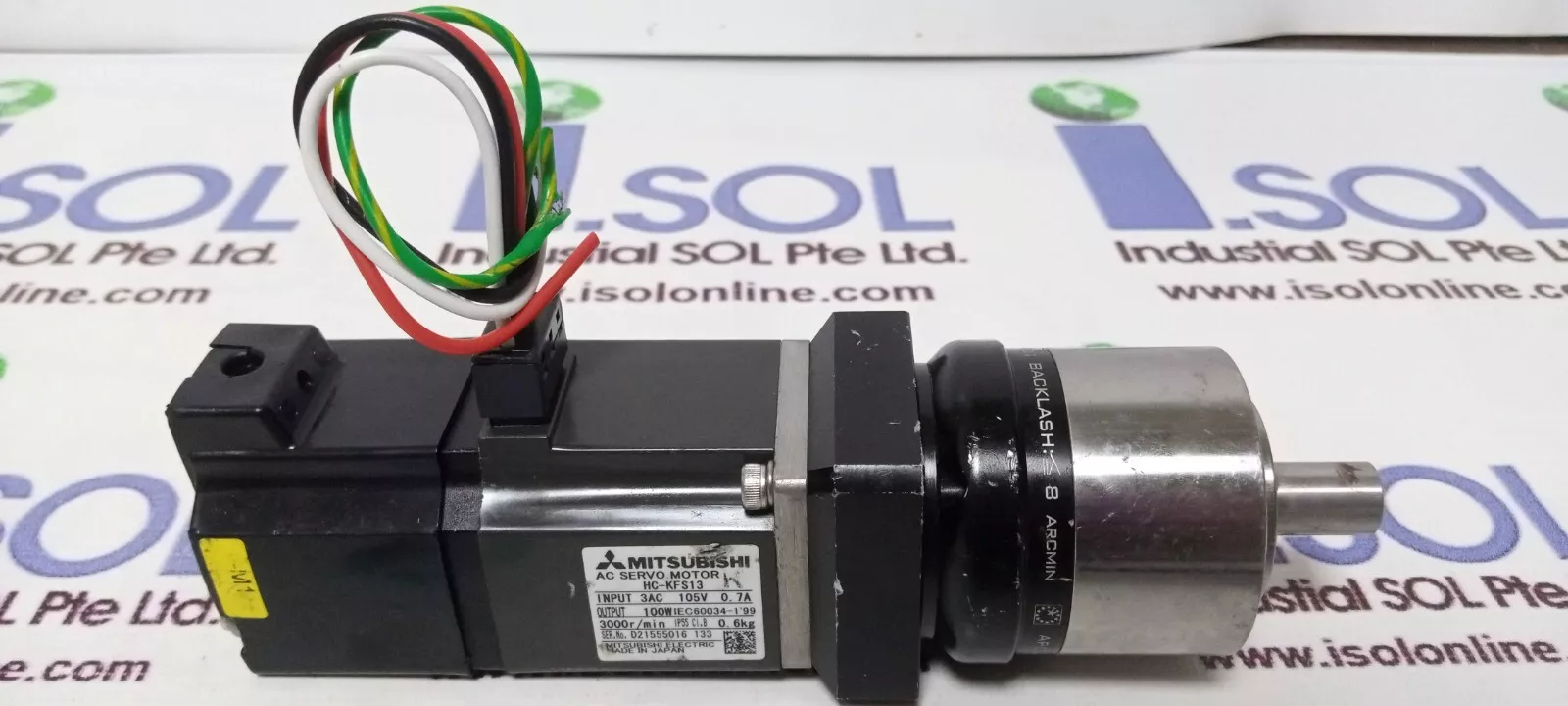 Mitsubishi HC-KFS13 AC Servo Motor Apex Dynamics AE050 10:1 Planetary Gearbox