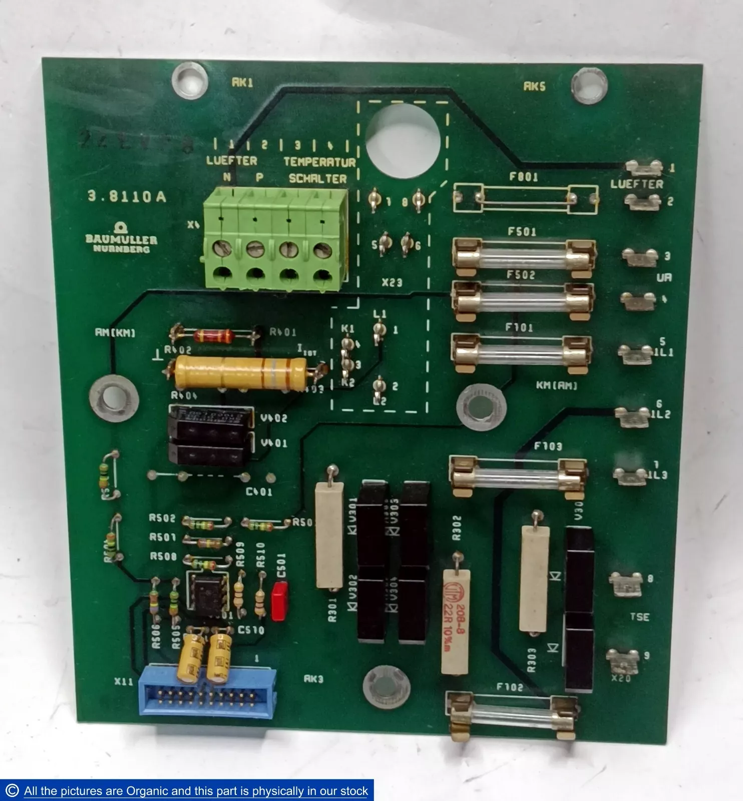 Baumuller 3.8110A Safety Fuse Bridge PC Board Assy 3.8110 A Baumueller ...
