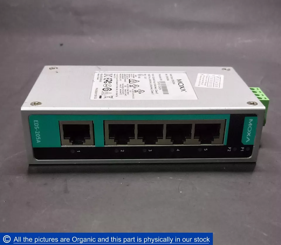MOXA EDS-205A 3093001000132 Rev. 2.0.1 5-Port Ind Unmanaged Ethernet ...