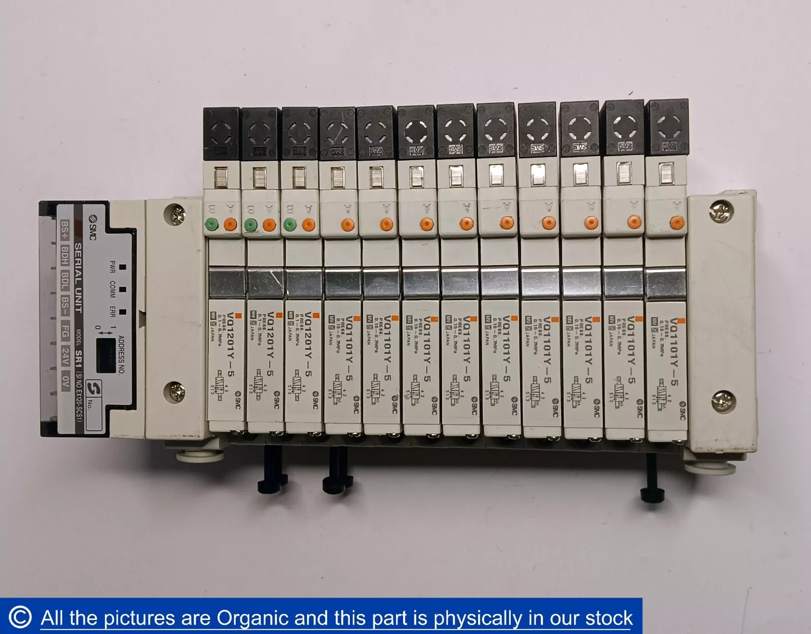 SMC EX120-SCS1 Serial Unit SR1 Manifold Assy W/ VQ1101Y-5 & VQ1201Y-5 ...