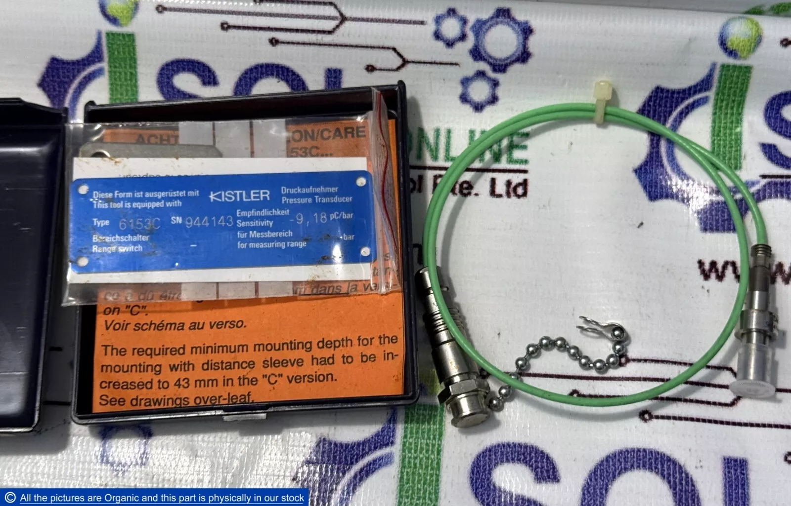 Kistler 6153C Quartz Cavity Pressure Sensor -9,18 pC/bar 0-2000 ...