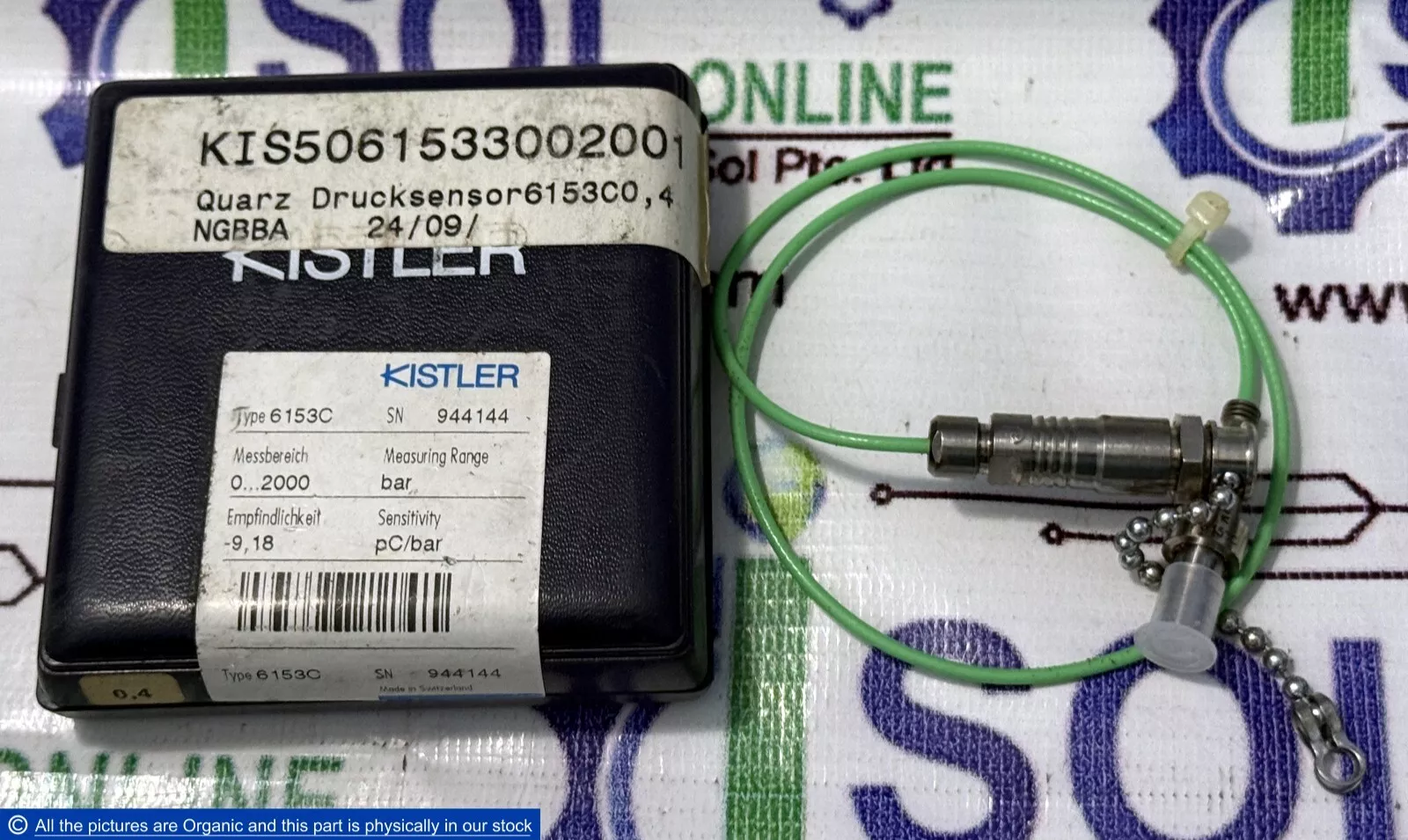 Kistler 6153C Quartz Cavity Pressure Sensor 0-2000 bar -9,18 pC ...