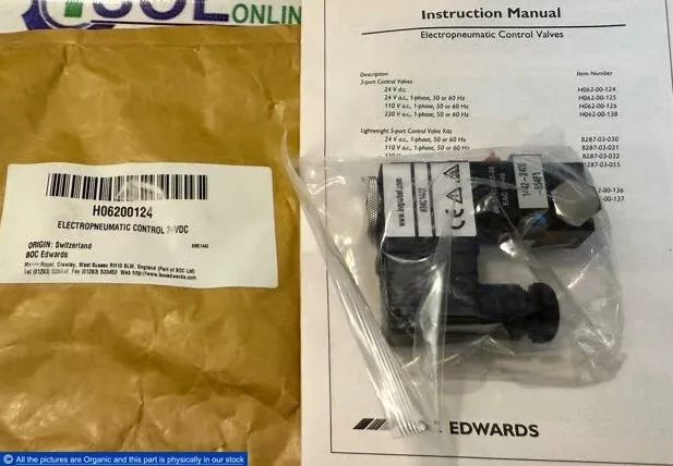 BOC Edwards H06200124 3-Port Electropneumatic Control Valve 24VDC ...