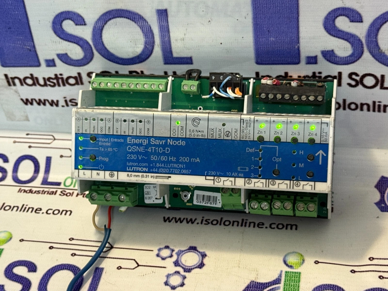 Lutron QSNE-4T10-D Energi Savr Node Module 230VAC For Lighting Control SystemsSavr Node Module