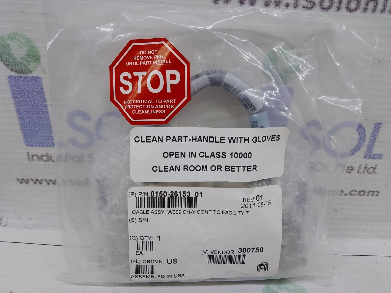 AMAT Applied Material W309 CH-Y cable assy 0150-26153 01 Rev 01 ...