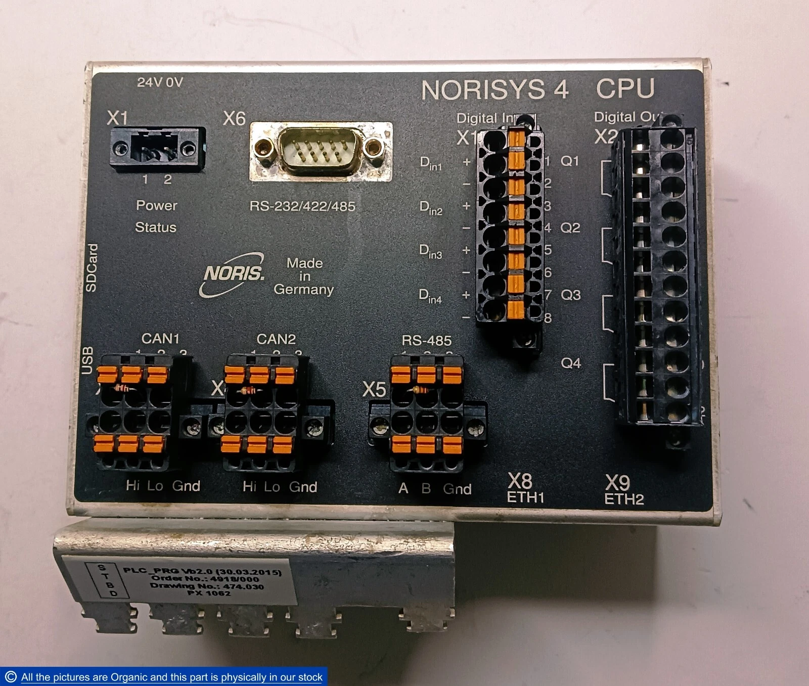 Noris 9460001 NORISYS 4 CPU 32-Bit PowerPC PLC HW-Rev 5.413.4 PLC_PRG Vb.0CPU