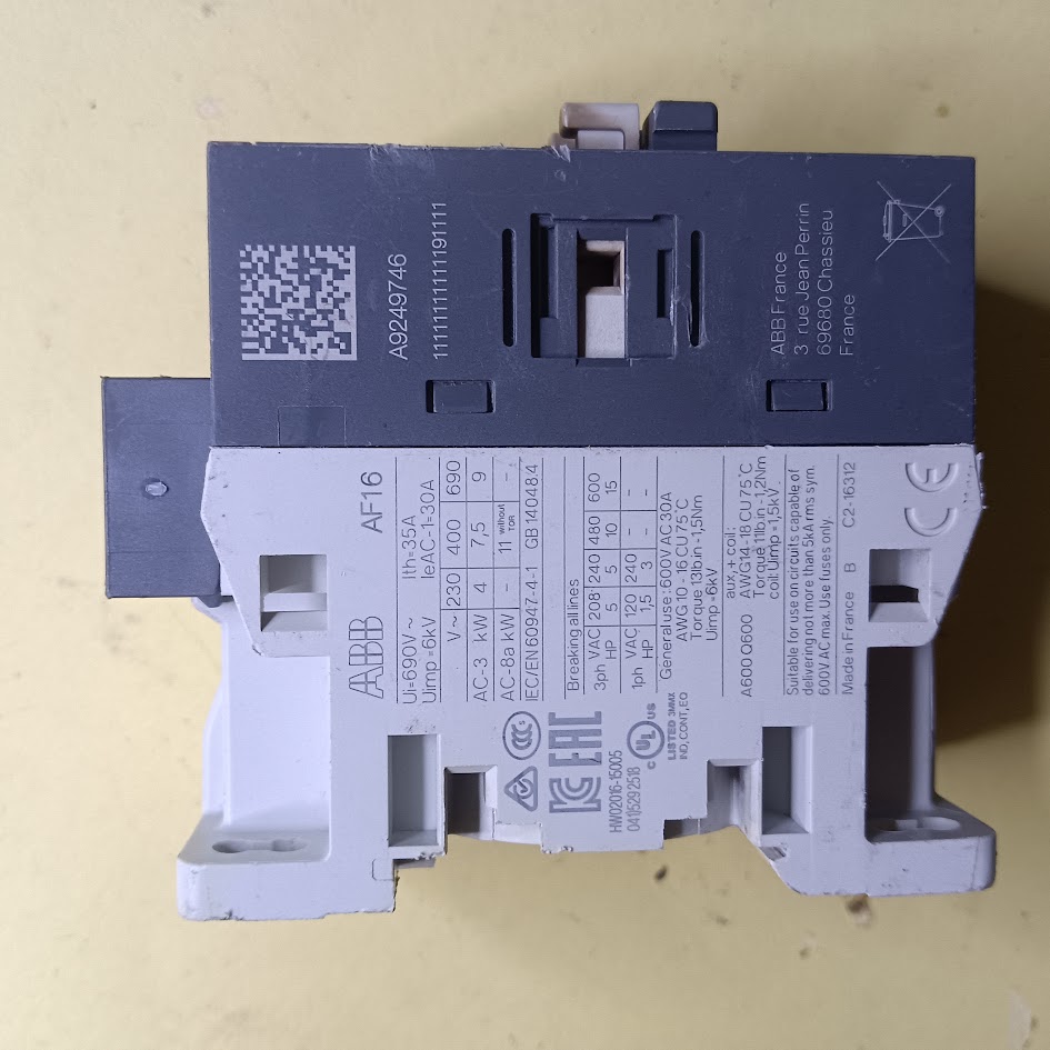 ABB AF16-30-01-13 3-Pole Contactor AF Series 100-250VDC AF16 Motor Control