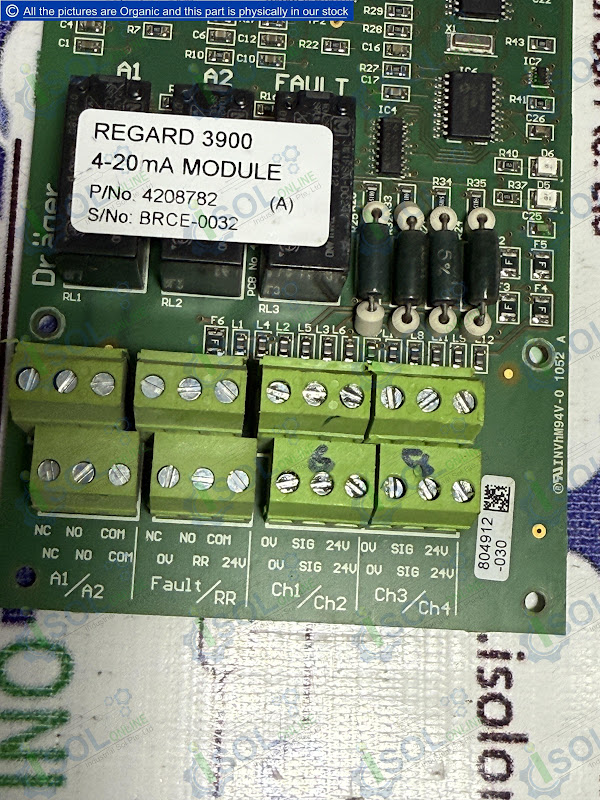 Drager 4208782 4-20ma I/O PCB Module for Dräger Regard 3900 Gas ...