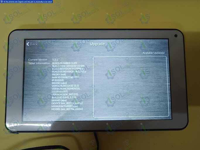 Interlogix UX-TOUCH01 UltraSync Hub Secondary Touch Screen 7" Ver 1.3.1 HMI