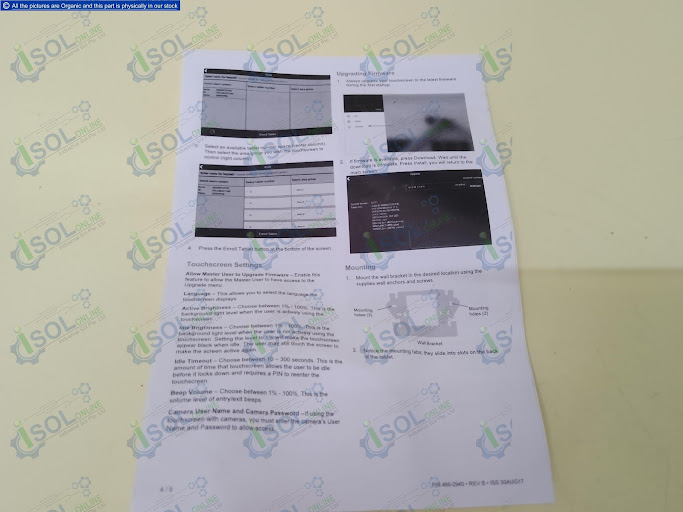Interlogix UX-TOUCH01 UltraSync Hub Secondary Touch Screen 7" Ver 1.3.1 HMI