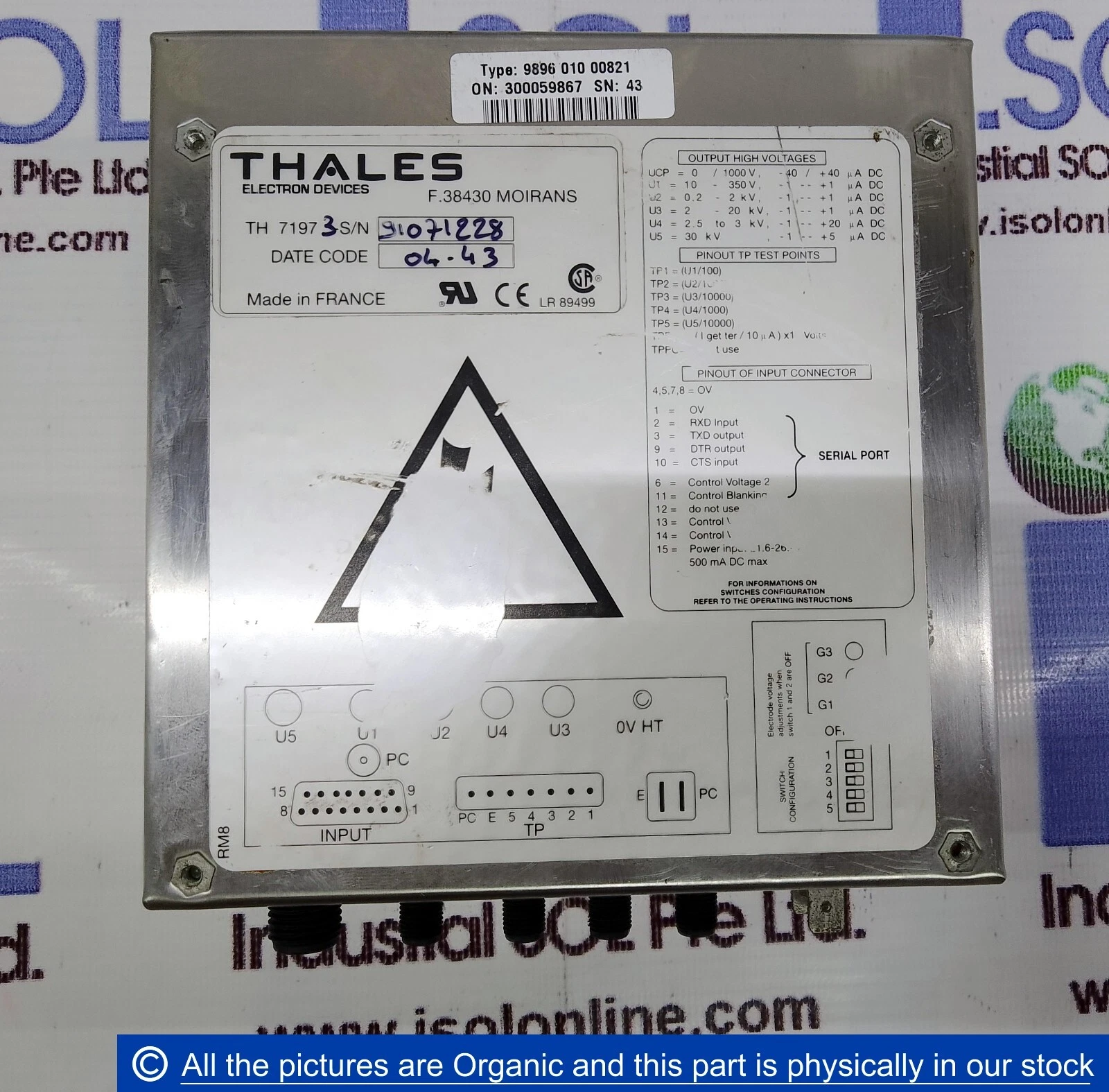 THALES TH 71973 Philips Medical Power Supply 9896 010 00 Thales ...